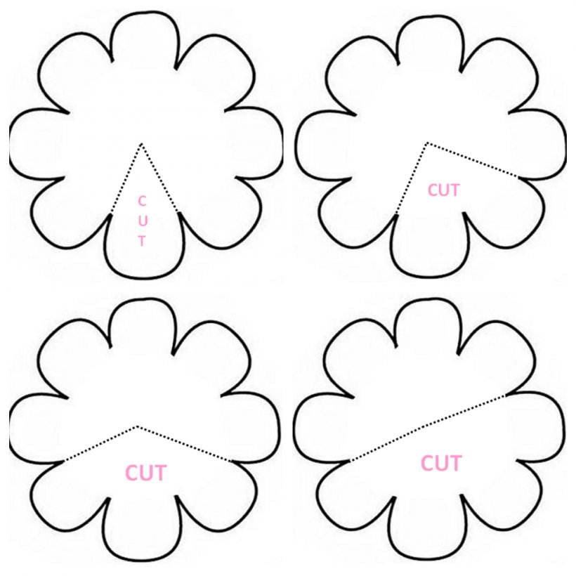 Paper Flower Rose Template Pattern PNG 1000x1000px Paper Area 