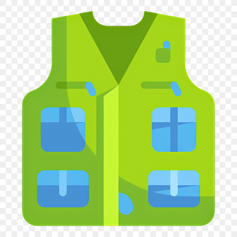 Construction Vest - Green Safety Vest With Pockets, PNG, 2048x2048px ...