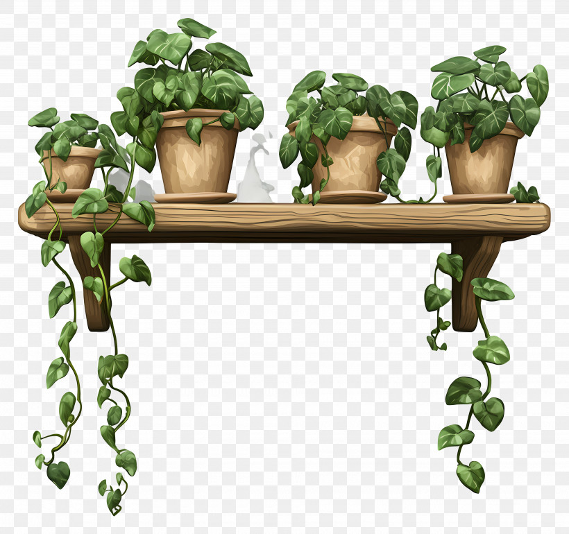 Plant Lover’s Corner - Green Potted Plants On Shelf, PNG, 3900x3664px ...