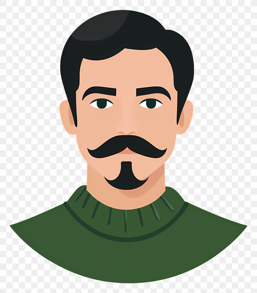 Mustachioed Man - Man With Mustache In Green Sweater, PNG, 3252x3708px ...