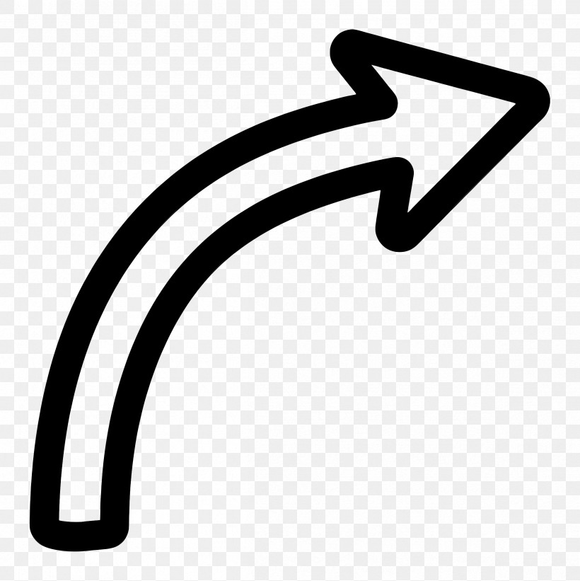 Black Arrow - Minimalist Black Curved Arrow Symbol, PNG, 2404x2408px ...