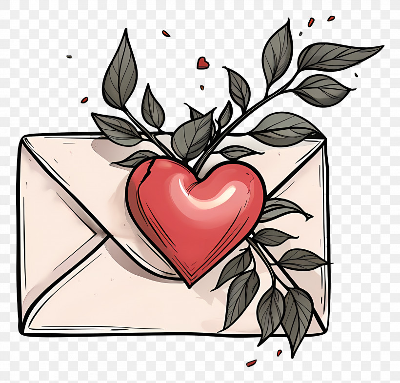 Romantic Envelope - Heart And Envelope Illustration, PNG, 3128x2996px ...