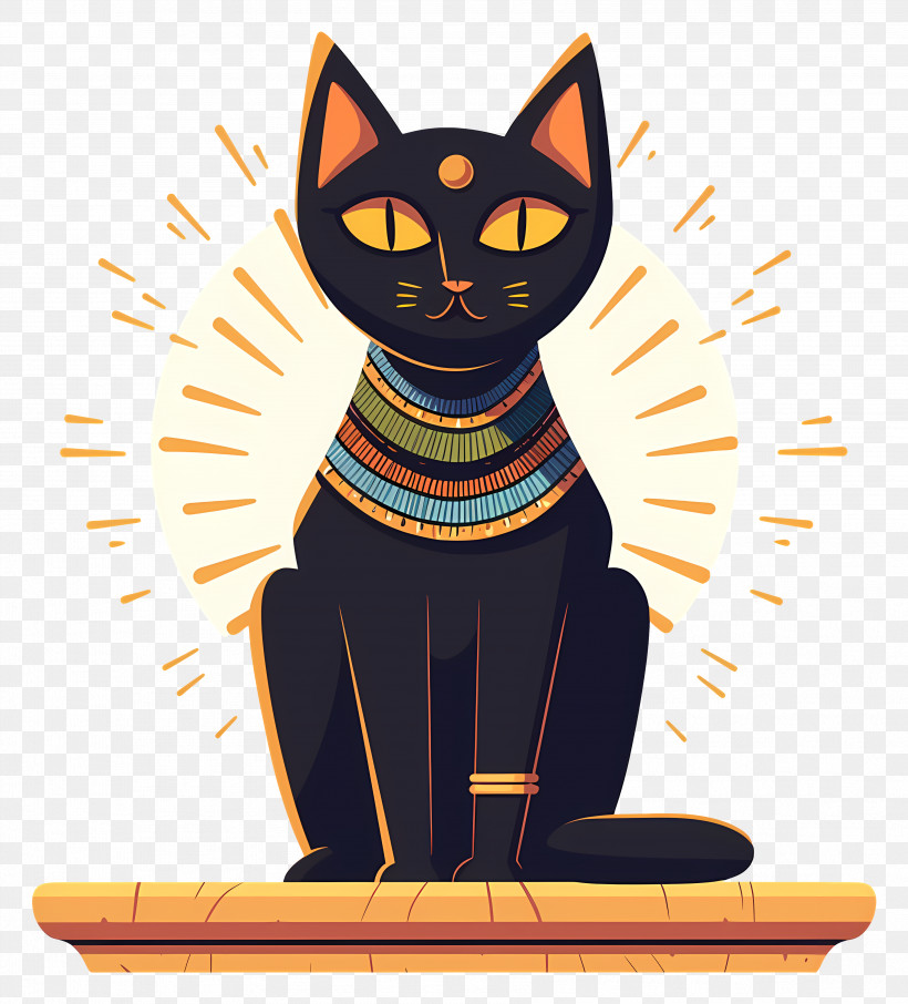 Egyptian Cat - Elegant Egyptian Cat Statue Illustration, PNG ...