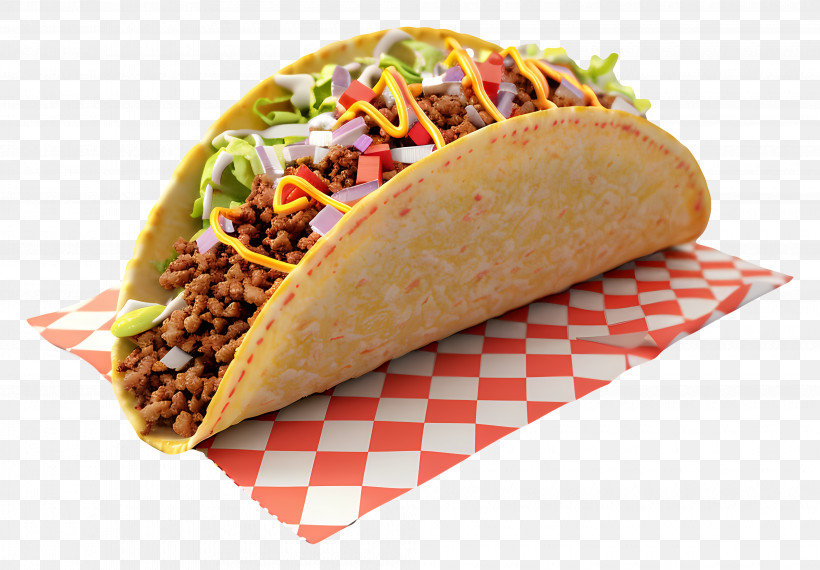 Taco - Taco With Toppings, PNG, 4020x2796px, Taco, Beef Taco, Cheese ...