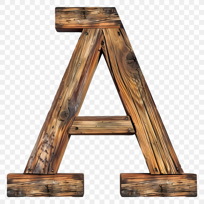 Letter A - Wooden Letter A With Rustic Texture, PNG, 3708x3700px ...