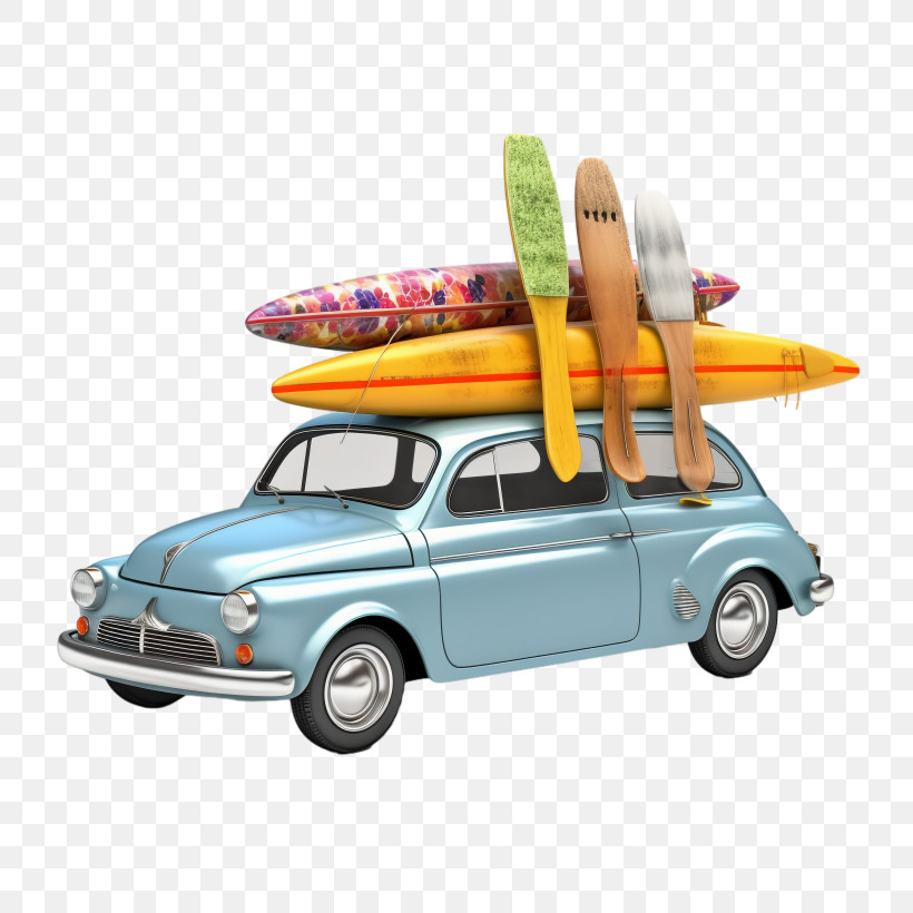 Retro Car - Vintage Car With Surfboards Loaded, PNG, 4096x4096px, Retro ...