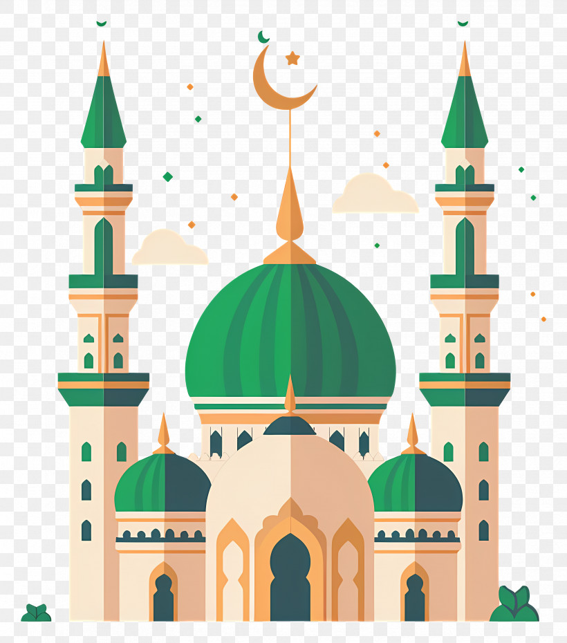 Madina - Beautiful Mosque Illustration With Islamic Motifs, PNG ...