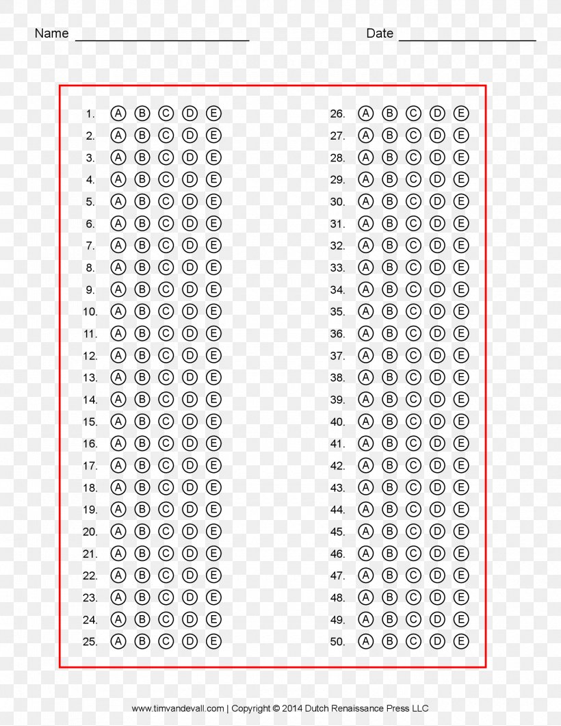 Multiple Choice Template Optical Answer Sheet Optical Mark Recognition