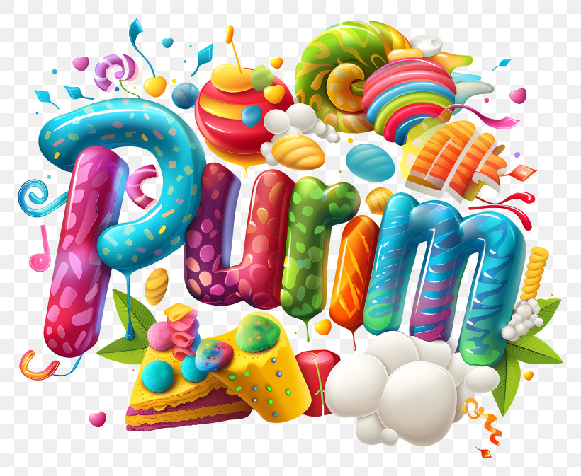 Purim - Colorful Purim Celebration Text, PNG, 3964x3256px, Purim ...