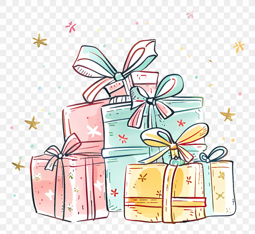 Wrapped Gift Boxes - Festive Wrapped Gift Boxes, PNG, 3104x2844px ...