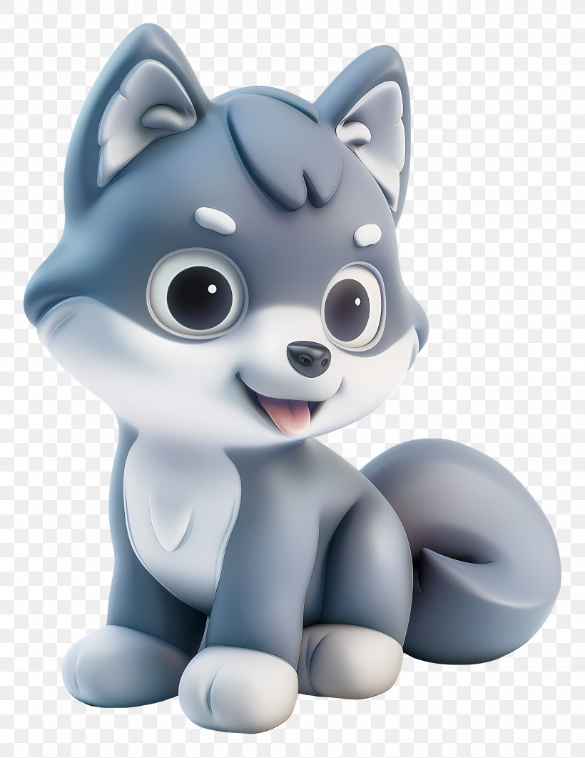 Cute Cartoon Wolf - Cute Grey Cartoon Husky Illustration, PNG ...