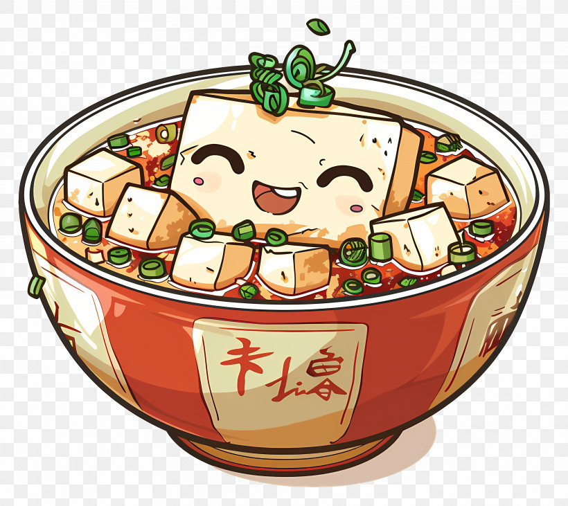 Mapo Tofu - Cute Tofu Soup Illustration, PNG, 3848x3432px, Mapo Tofu ...