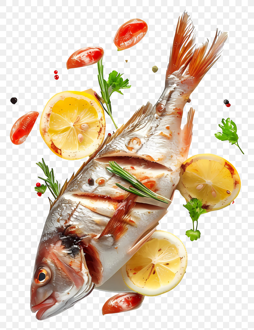 Cooked Fish - Fish With Lemon And Herbs, PNG, 3232x4204px, Cooked Fish ...