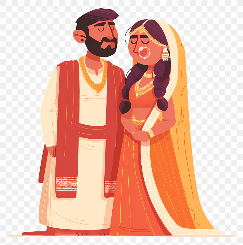 Indian Bride And Groom - Traditional Wedding Couple, PNG, 3760x3796px, Indian Bride And Groom ...