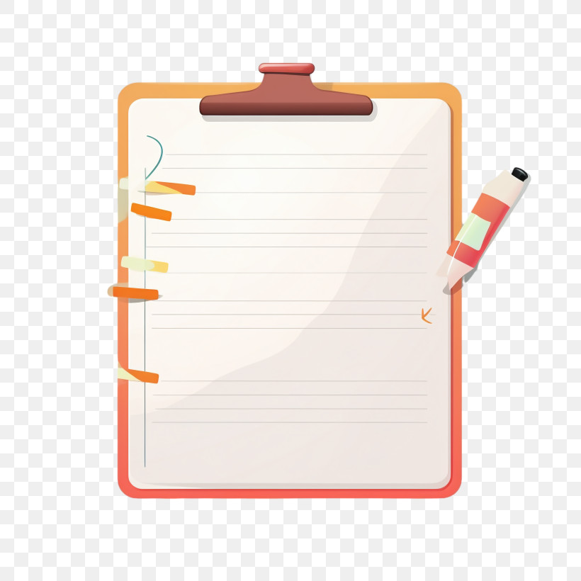 Notes Template - Clipboard With Lined Paper And Pencil, PNG ...