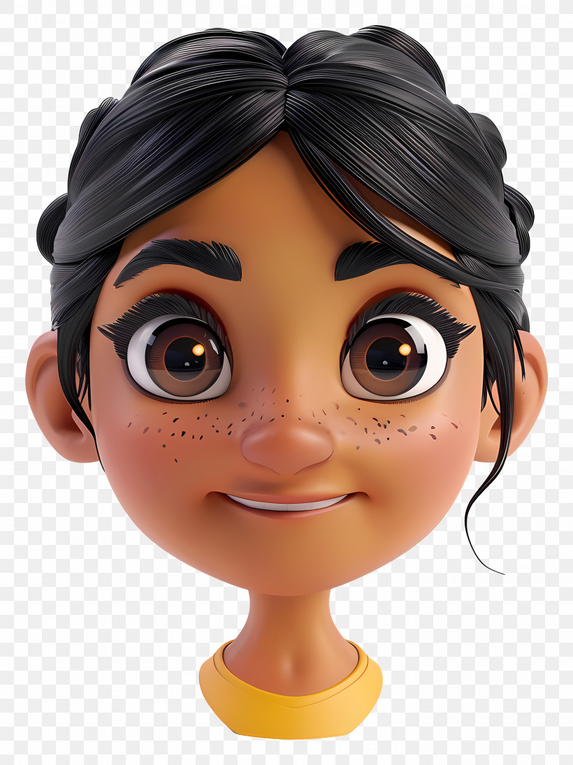 Meena Cartoon - Smiling Cartoon Girl With Freckles, PNG, 2820x3768px ...