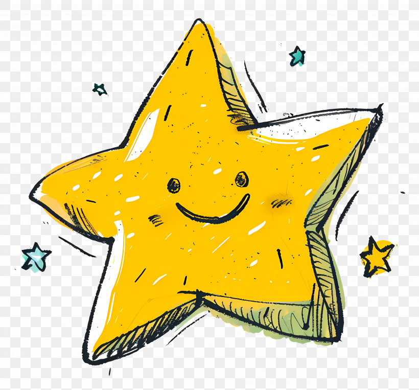 Yellow Star - Smiling Yellow Star Cartoon Illustration, PNG, 3668x3416px, Yellow Star, Animated ...
