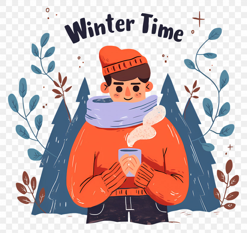 Winter Time - Winter Time Illustration With Hot Drink, PNG, 3792x3568px ...