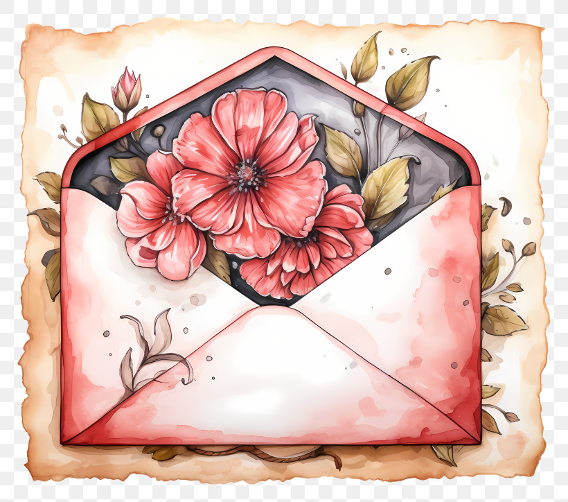 Envelope - Beautiful Envelope With Floral Design, PNG, 3992x3528px ...