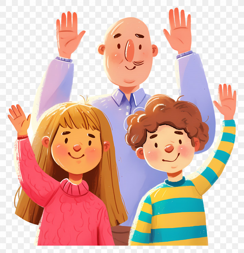 People Waving Hand - Family Waving Hello, PNG, 3960x4120px, People ...