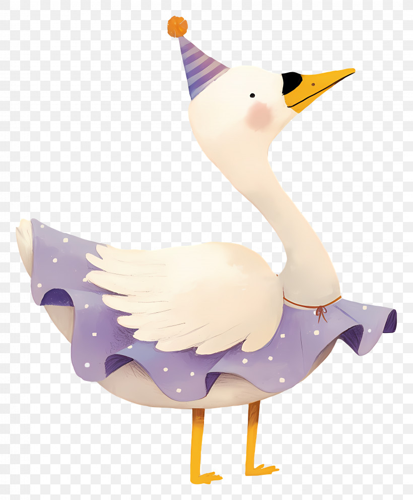 White Swan - Party Swan In Festive Costume, PNG, 3264x3948px, White ...